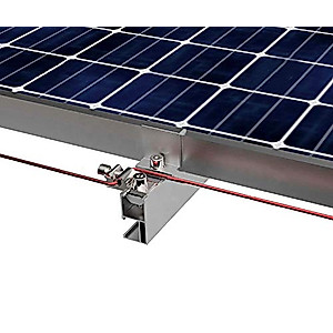 KINPAR Solar Panel Photovoltaic Bolt-On Coupling Earthing Ground Lug Cable Clamp Ground Clamp with Lay in Lug for Bare Wire and Pipe