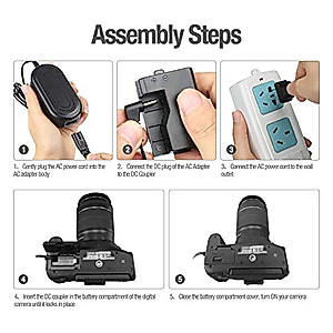 ACK-E10 Dummy Battery ENEGON AC Power Adapter DR-E10 DC Coupler Charger Kit (Replacement for LP-E10) Power Supply for Canon EOS Rebel T3, T5, T6, T100 Kiss X50, Kiss X701