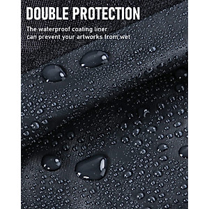 Nicpro Light Weight Art Portfolio Bag, 24x36 Black Art Canvas Portfolio Case with Detachable Shoulder Strap, Leather Corners, Carrying Storage Case for Artwork, Poster, Sketching, and Drawing