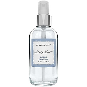 Olivia Care Body Mist Spray Made with Natural Lotus Blossom Fragrance Scent - Refreshing, Soothing & Cooling- Eliminate Odor with Fresh Aroma