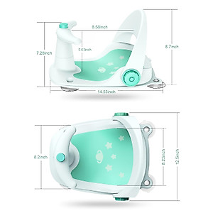 Baby Bath Seat, Bath Seat for Babies 6 Months & Up, Bath Seats for Babies Sitting Up, Non-Slip Infant Bath Seat with Adjustable Backrest Support/4 Strong Suction Cup, Foldable Toddler Bath Seat