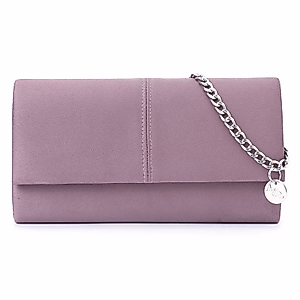 Ava&Lina Clutch Purse for Women Evening Handbags Formal Clutch Party Purse Large Envelope Faux Suede Clutch Purple