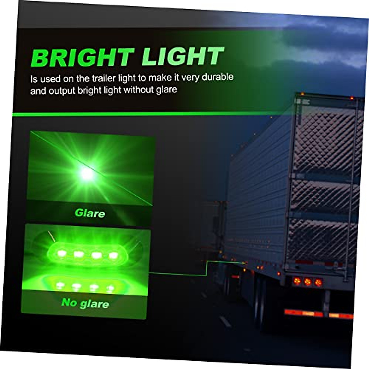 BUGUUYO Truck Light 4pcs Boat Truck Side Marker Warning Light Truck Signal Abs The Width Light Green Directional Lamp Trailer Side Light