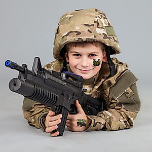 144 Sheets Camouflage Tattoo Camouflage Army Party Favors Military Tank Helicopter Fake Tattoos Stickers for Men Boys, 9 Styles