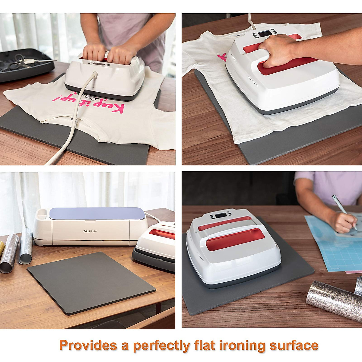 15x12in Silicone Mat for Heat Press 0.33Inch Thickest for Heat Transfer Machine for Cricut Easypress (Mat-1512)