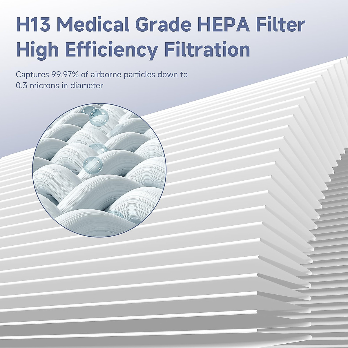 FCFMY 2 Packs H7126 Replacement Filter Compatible with GoveeLife H7126 Mini Air Cleaner Purifier, 2pcs H13 True HEPA Filters and 6 pcs Aroma Pads Accessories