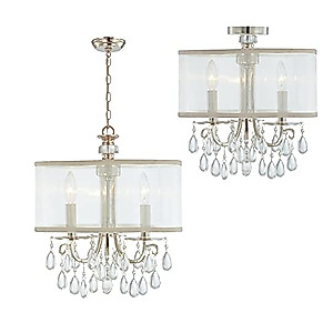 Hampton 3 Light Polished Chrome Clear Crystal Drum Shade Mini Chandelier