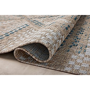 Loloi Amber Lewis x Topanga Natural/Aqua 3'-11" x 5'-11" Accent Rug
