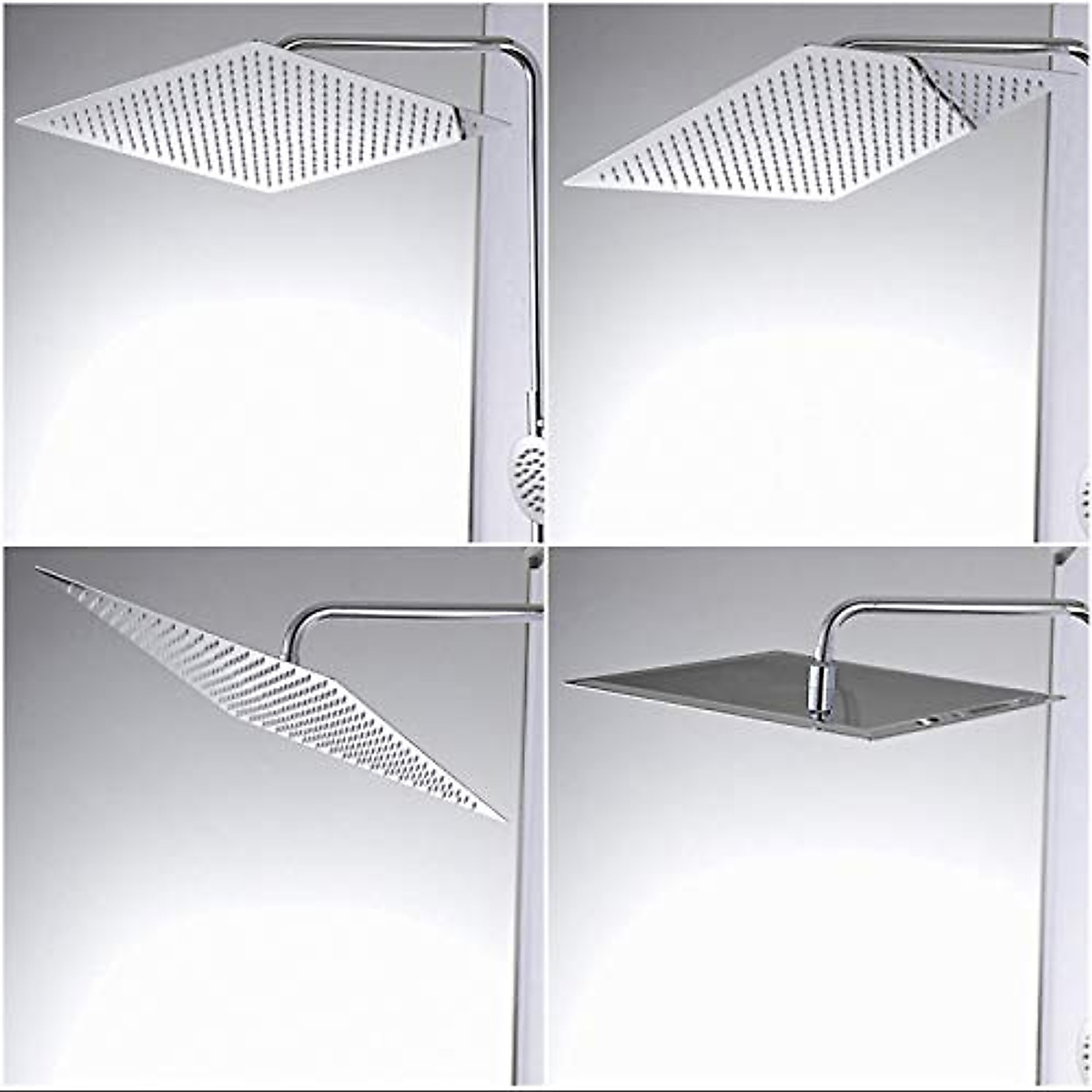 AWARA 16 Inch Rain Shower Head, Square Ultra Thin 304 Stainless Steel High Pressure Shower Head, Large Chrome Polish Rainfall Shower Head Full Body Coverage Modern Waterfall Shower Head