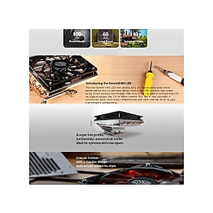 Cooler Master GeminII M5 LED - 2U Low Profile CPU Cooler with 5 Direct Contact Heatpipes & XtraFlo 120 Slim Fire Red LED PWM Cooling Fan for Intel AMD RR-T520-16PK (GeminII M5)