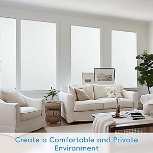 Qualsen Window Privacy Film Frosted Glass Window Film Matte White Non-Adhesive Static Window Cling Privacy Film for Glass Windows Bathroom Home Office Kitchen Living Room(47.2 x 78.7 inch/120x200cm)