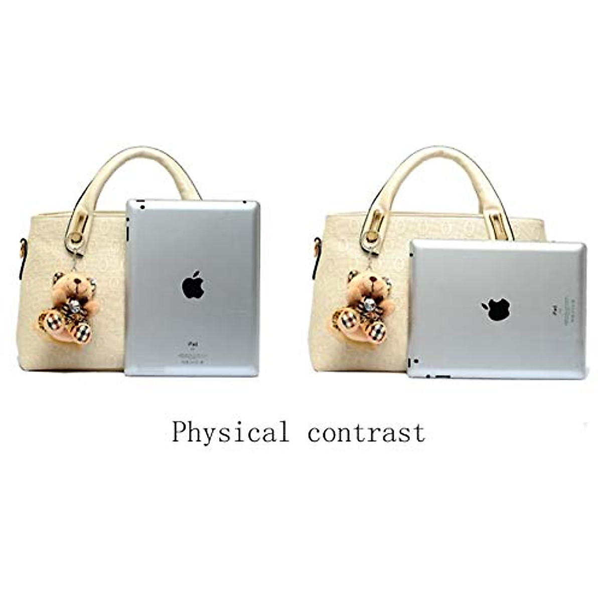 YAQUNICER Women PU Leather 4Pcs Set Handbag Tote Shoulder Bags Top-handle Satchel Purses Cltuch Wallet-Blue