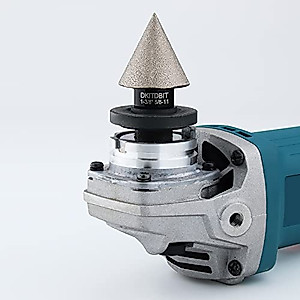 Diamond Beveling Chamfer Bit 1-3/8 Inch (35mm) Countersink Drill Bits with 5/8-11 Thread to 3/8” Hex Shank Adapter for Angle Grinder & Drill Enlarging Trimming Holes in Porcelain Ceramic Granite Tiles