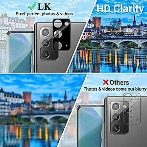 4 Pack LK 2 Pack Screen Protector + 2 Pack Camera Lens Protector Compatible for Samsung Galaxy Note 20, Positioning Tool, in-Display Fingerprint Support, HD Ultra-Thin