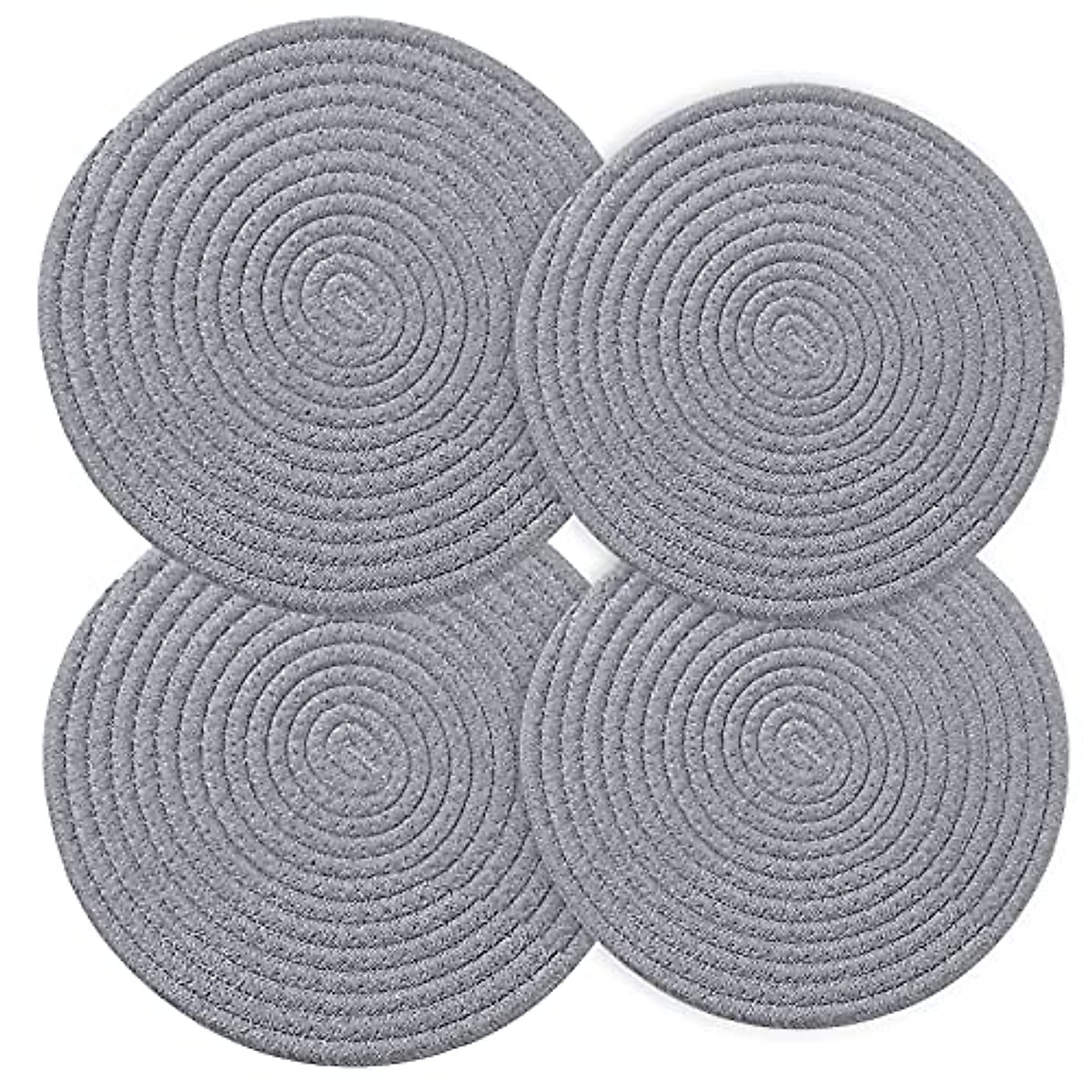 Pot Holders Trivets Set 2 Sizes 7.8 Inches,9.5 Inches Cotton Trivet Mat for Hot Pots and Pans, Potholders for Hot Dishes Trivet Weave Mat for Hot Dishes/Pot/Bowl/Teapot/Hot Pot