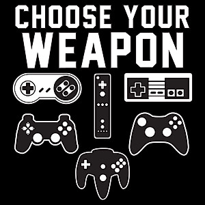 Choose Your Weapon - Gaming Console Gamer Retro Handheld Esports Video Game Hoodie - Medium - Black