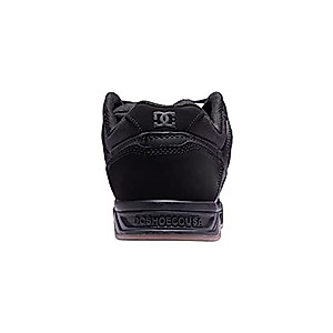 DC Men's Stag Low Top Skate Shoe, Black/Gum, 11 D US