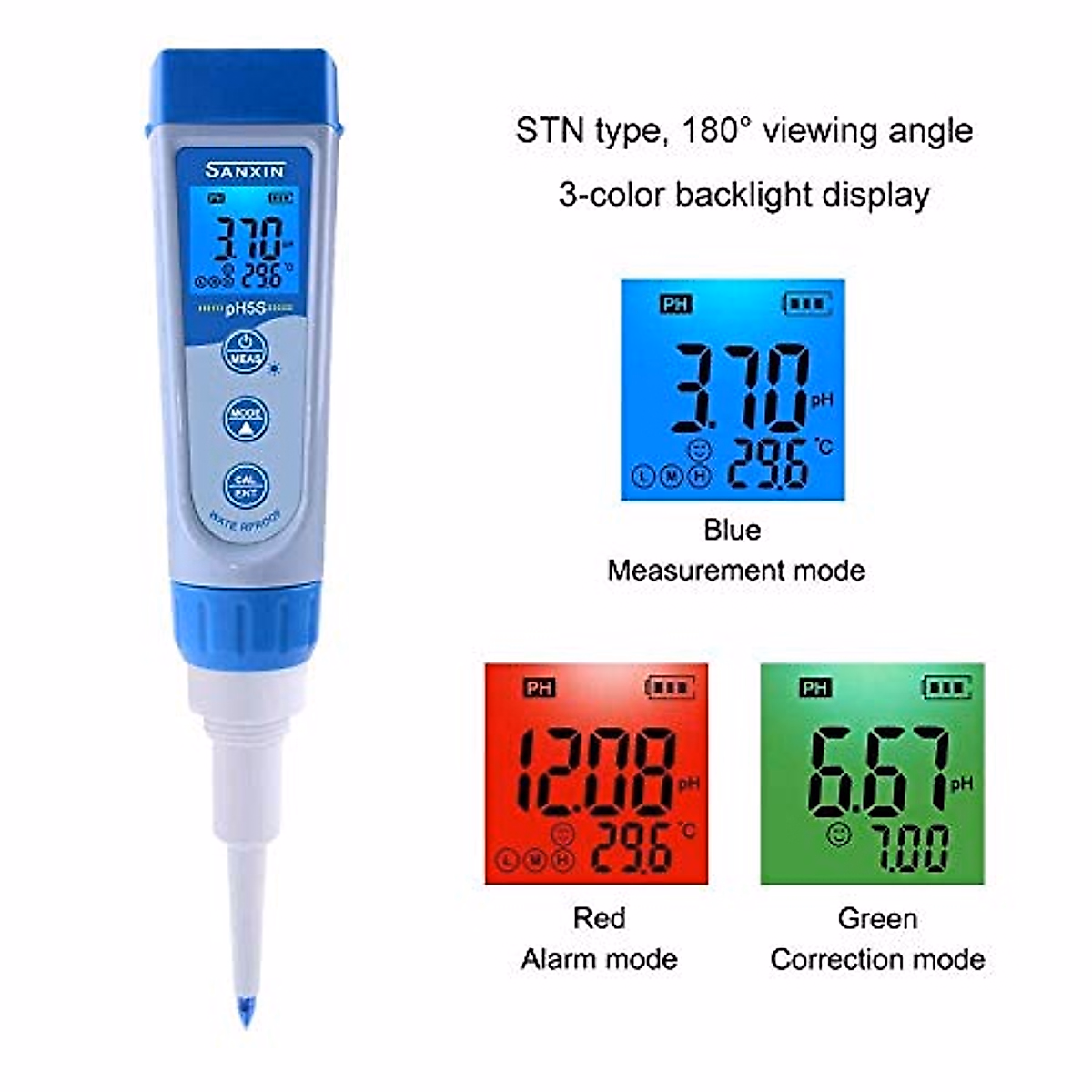 Y-LKUN Water Quality Meter PH5S Ph Meter Range: -2.00~16.00 PH Value Waterproof Pen Type Digital Food PH Tester for Cheese and Fruit Measuring Tool Moisture Meter