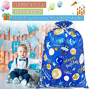 Shintop Large Birthday Gift Bag, 36x56inch Big Gift Sack Extra Large Plastic Gift Wrap Bag Jumbo for Huge Gifts Weird Shaped Presents (Blue 1pack)