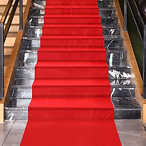 Red Carpet Runner Runway Rug 55gsm Thickness with 1 Piece Carpet Tape for Christmas Xmas Thanksgiving Outdoor Accessories, Wedding Party Hallway, (2.6 x 30 Feet)