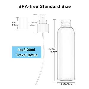 ZLEVEAYN 4oz Plastic Spray Bottles Fine Mist 12 Pack Refillable Empty Travel Size Containers Leak Proof for Toiletries Perfume Essential Oil Alcohol Hair Spray