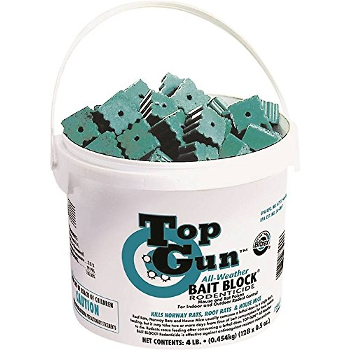 JT Eaton 750 Top Gun Bait Block Rodenticide with Stop-Feed Action and Bitrex for Mice and Rats (128-Pack)
