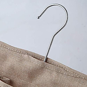 UYIDUO Dual-Sided Storage Bags, Hanging Closet Organizer for Wardrobe Organizing of Underwear, Bras, Socks and More (Beige)