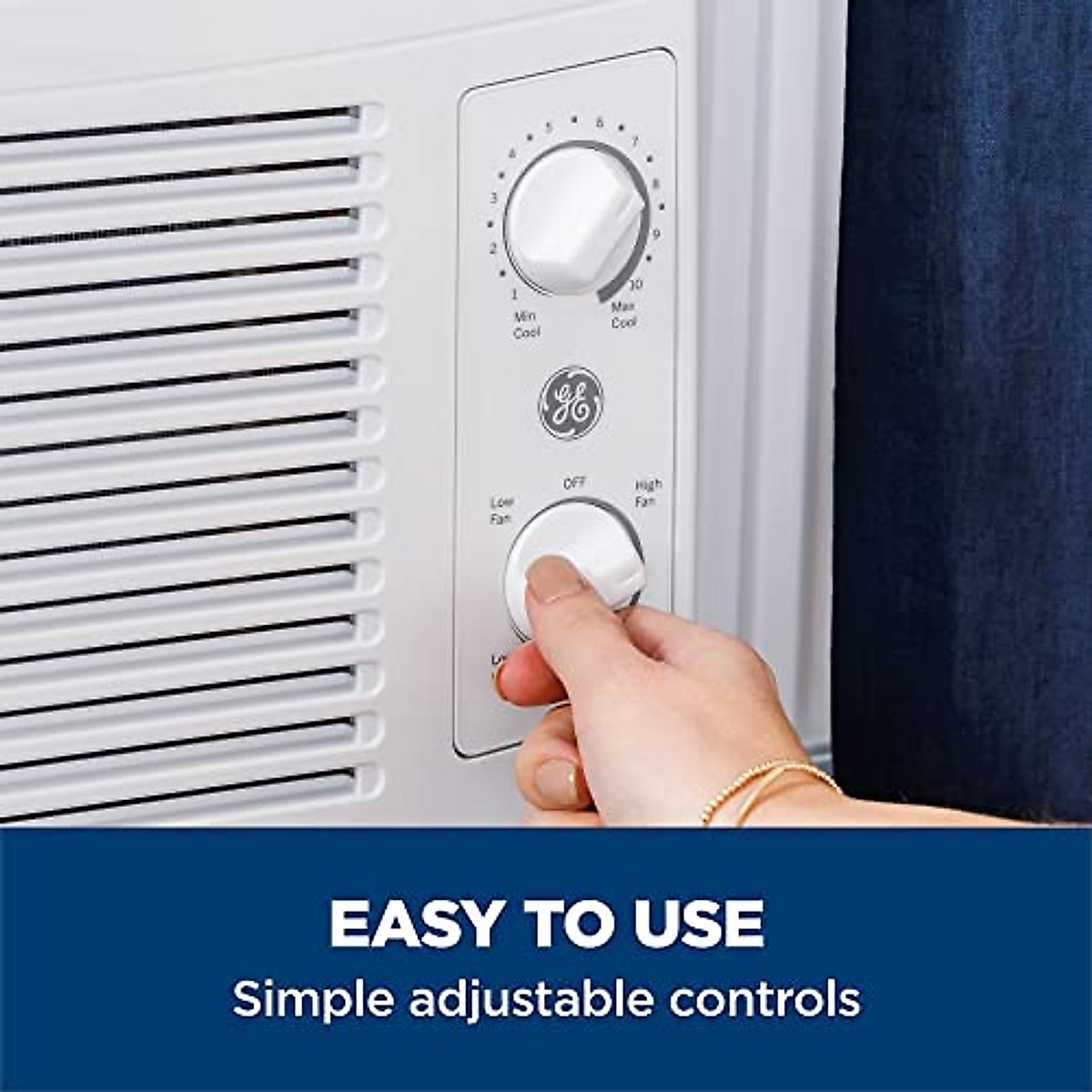 GE Window Air Conditioner 5000 BTU, Efficient Cooling For Smaller Areas Like Bedrooms And Guest Rooms, 5K BTU Window AC Unit With Easy Install Kit, White