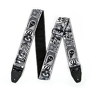 Jim Dunlop I Love Dust Black & White Skulls Guitar Strap (ILD04)