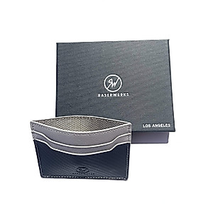 Motorsport Wallet - slim carbon fiber leather with RFID protection card case (Steel Grey)