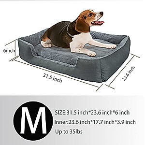 Dog Bed Medium Size Dog, Detachable and Anti-Slip Bottom Large Dog Bed Clearance, Pet Bed which Machine Washable and Waterproof, Comfortable Fluffy Large Sofa Bed Suitable for Large, Medium Puppy Dog