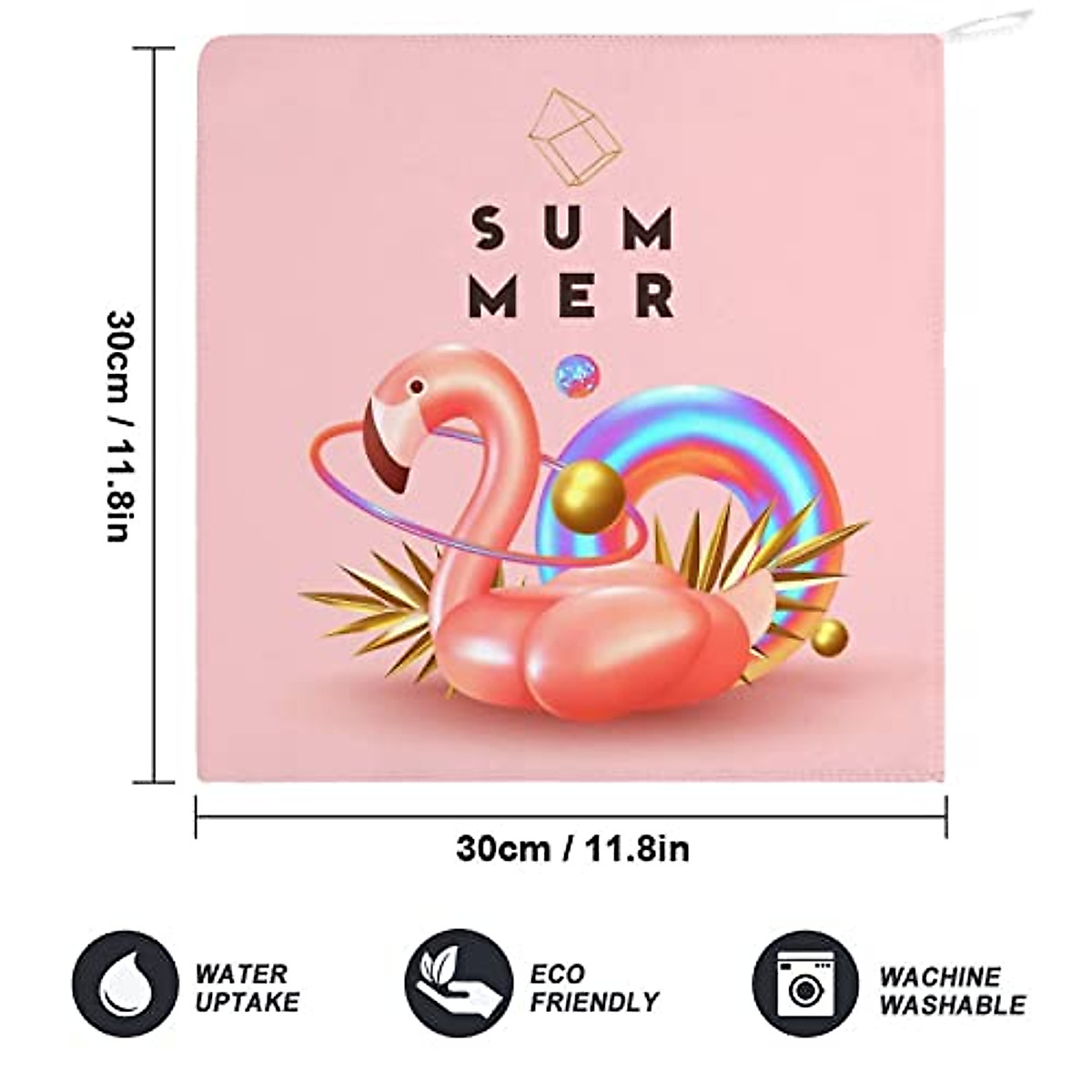 Lurnise Hand Towel Flamingo Donut Hand Towels Dish Towel Lanyard Design for Bathroom Kitchen Sports