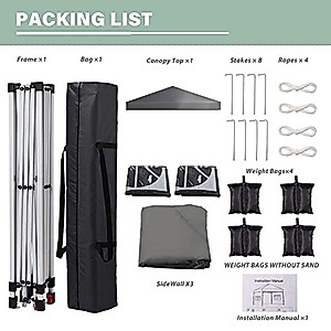 iw I WISH 10x10 Pop Up Canopy, Canopy Tent with Sidewalls, Heavy Duty Instant Canopy, Portable Commercial Canopy, Easy Setup Canopy for Outdoor, Easy up Canopy