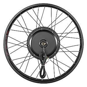 AW Electric Bike Conversion Kit 26" Front Wheel 48V 1500W EBike Conversion Kit for 4" Fat Tire Cycling Hub Motor W/LCD & PAS System Twist Throttle