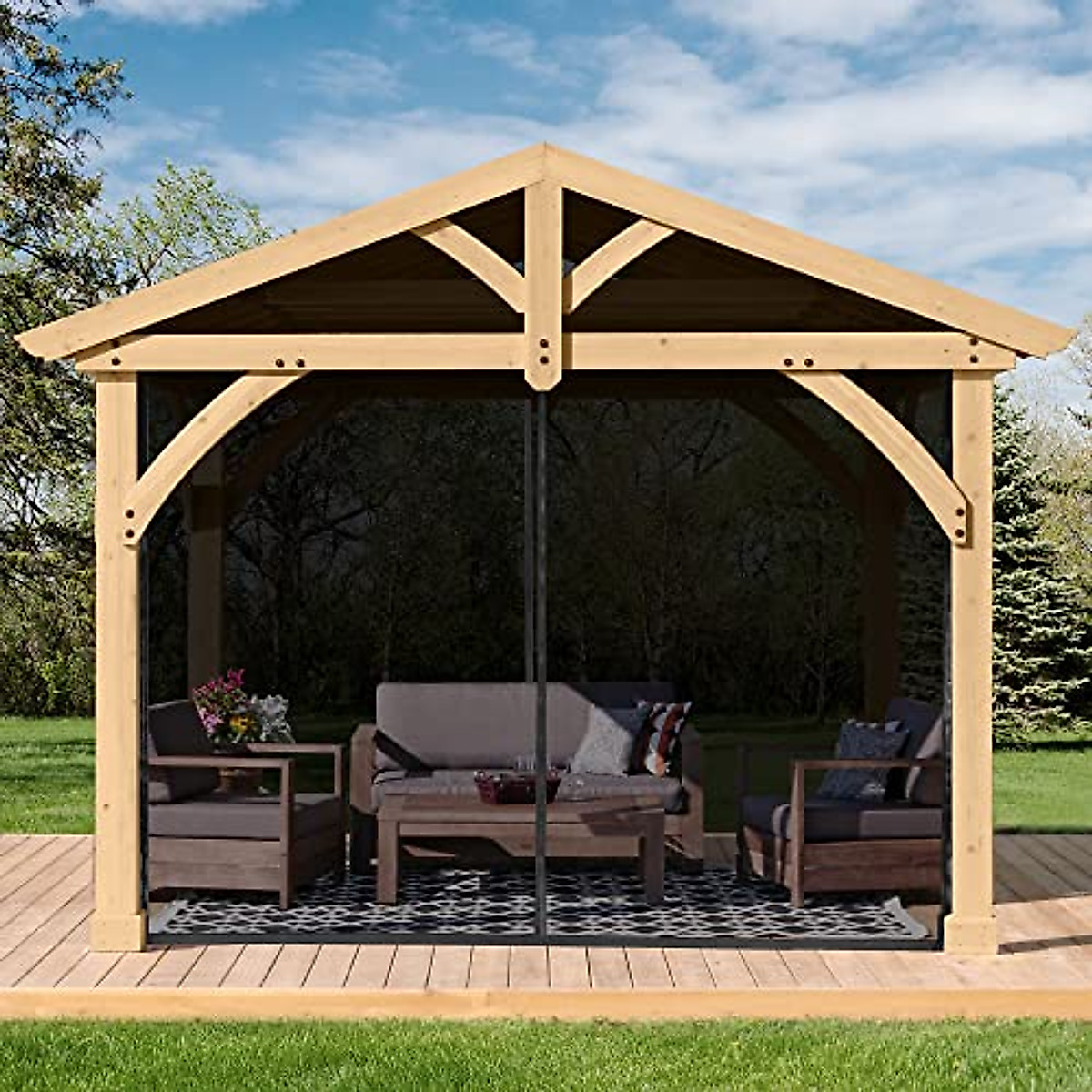 Yardistry Carolina 11' x 13' Gazebo Mosquito Mesh Kit