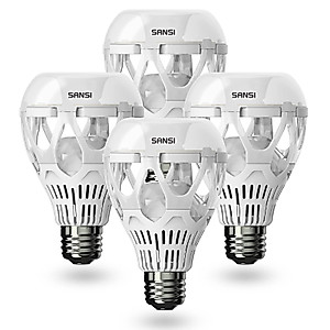 SANSI 18W (150 Watt Equivalent) LED Light Bulb, A21 LED Bulbs, 2500 Lumens Light Bulbs, 5000K Daylight LED, E26 Base, Non-Dimmable, Bright led bulbs, 4-Pack