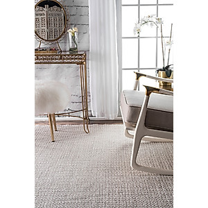nuLOOM Lorretta Geometric Cotton Area Rug, 10x14, Taupe
