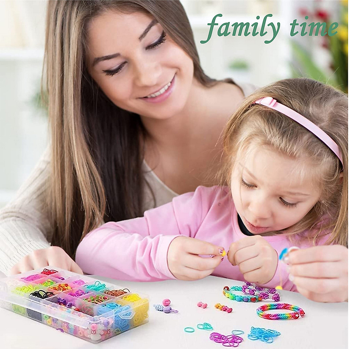 XYTLAX Rubber Band Bracelet Kit, Loom Making Kit for Girl, Loom Bands Refill Kits for Children Boy Girls Gift DIY Friendship Bracelets- Christmas Holiday Gifts