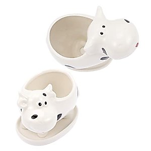 Yardwe 2 Sets Vase Desktop Office for Holder Table Home Cactus Flower Drainage Shape Ceramic Pot of Collectible Year Outdoor Decor Tiny Bonsai Cute Shaped Planter Gardening Container
