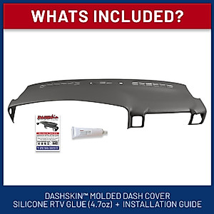 DashSkin USA Glue-on Molded Dash Cover Compatible with 00-06 GM SUVs (exc Escalade & Z71) and 99-06 Pickups in Dark Pewter (Dark Grey) - Easy Cracked Dashboard Fix - Made in America