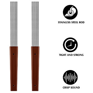 Yeshone 2 Pcs Guira Dominicana Guiro Comb 12 Inch Guiro Instrument Professional Guiro Scraper Stainless Steel Guiro Percussion Equipped with 11 Steel Rods, Gifts for Christmas
