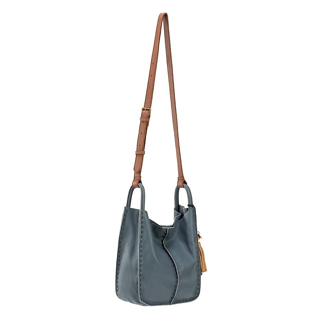 The Sak Los Feliz Crossbody Bag in Leather, Large, Unlined Purse with Single Adjustable Shoulder Strap