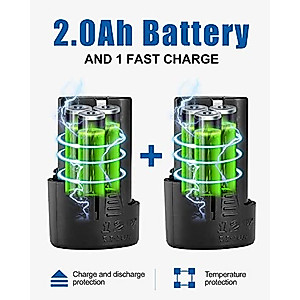 NINOUKO Cordless Electric Ratchet Wrench Set, 3/8" 12V Power Ratchet Driver, 400 RPM 40 Ft-lbs Battery Ratchet with 8 Sockets & 2-Pack 2.0Ah Battery