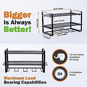 ALIEN SYSTEM Power tool shelf and storage hooks (Power tool organizer & Mop holder)
