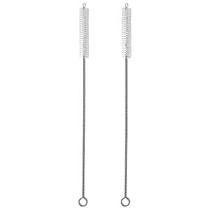 2 Drinking Straw Cleaning Brush LONG - Bristle Cleaner for Stainless Steel Drink Straws Heavy Duty Brushes For Washing Glass Silicone Metal Straws Tea Pot Spout Mini Micro Bottle