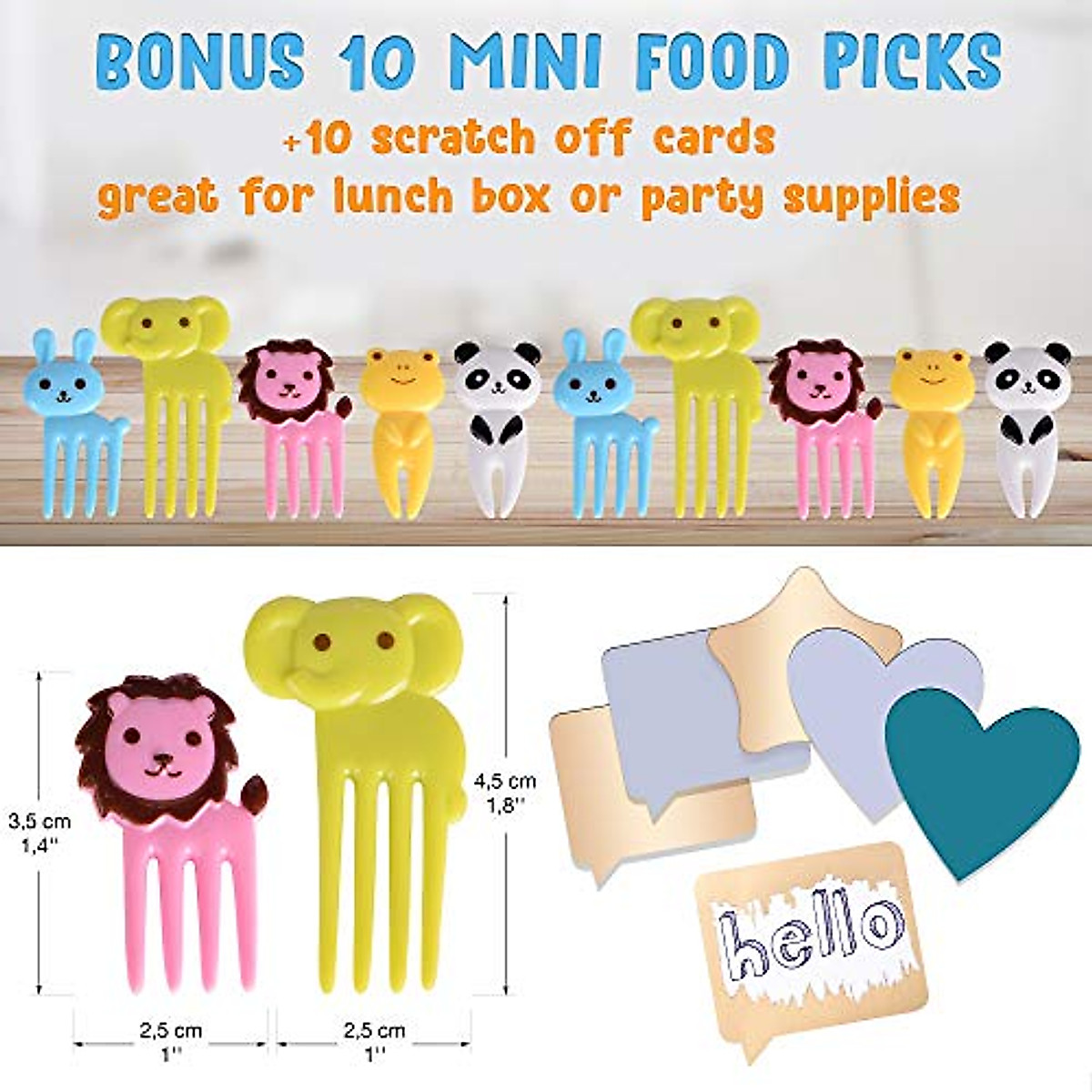 Sandwich Cutters for Kids, 20-Piece Set, 5 Kid Sandwich Cutters Shapes, 5 Vegetable Cutters Shapes, 10 Bento Deco