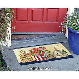 Toland Home Garden 800175 Patriotic Watering Can Summer Door Mat 18x30 Inch 4th of July Outdoor Doormat for Entryway Indoor Entrance