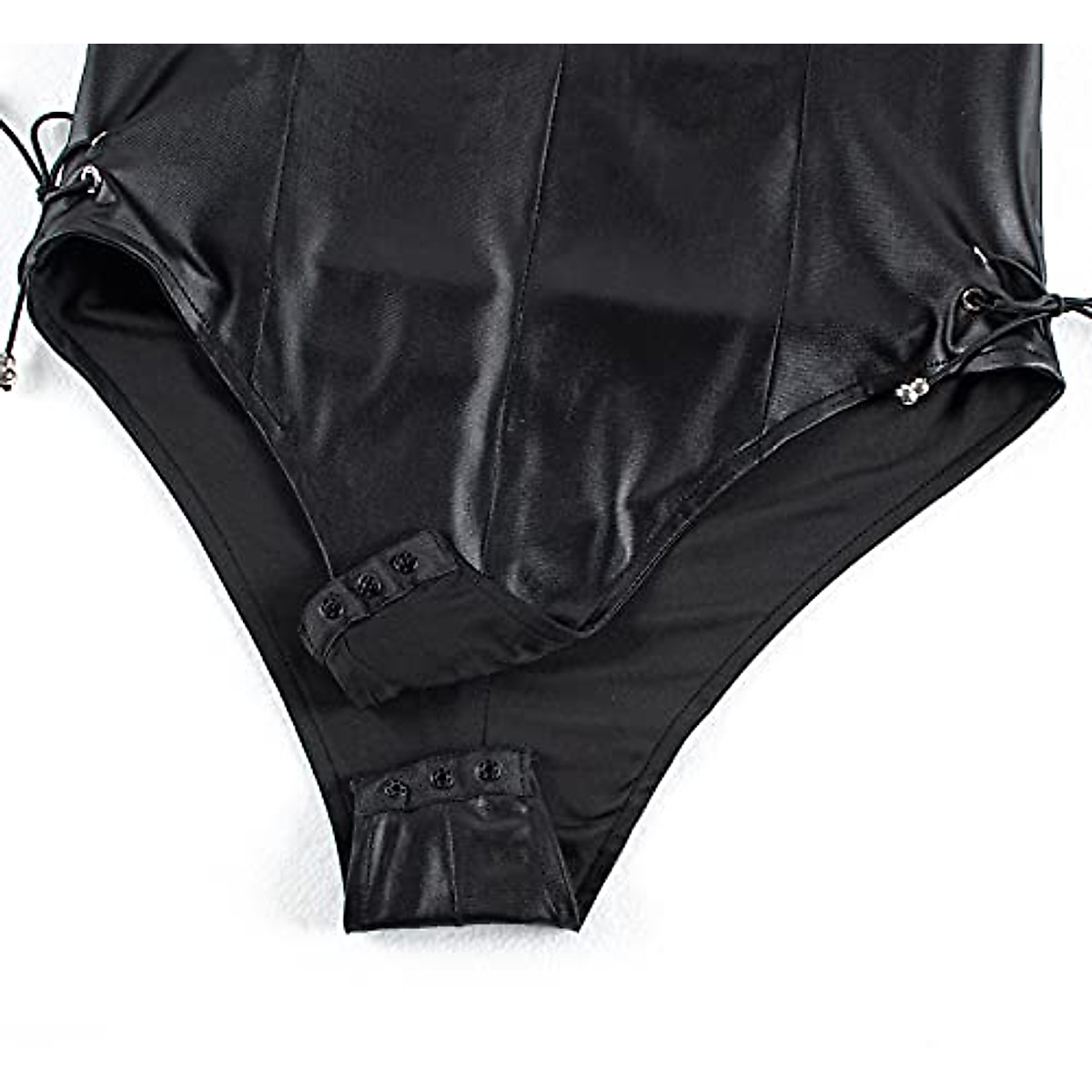 Womens Bunny Girl Suit Button Crotch Romper Onesie Bodysuit Cosplay Costume Furry Cat Ear Gloves Socks Set(Black 4XL)