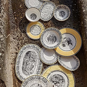 Villeroy & Boch Audun Promenade Bread & Butter Plate, 6.25 in, White/Gray/Yellow