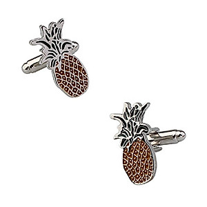 MRCUFF Pineapple Hawaii Chef Cook Pair Cufflinks in a Presentation Gift Box & Polishing Cloth